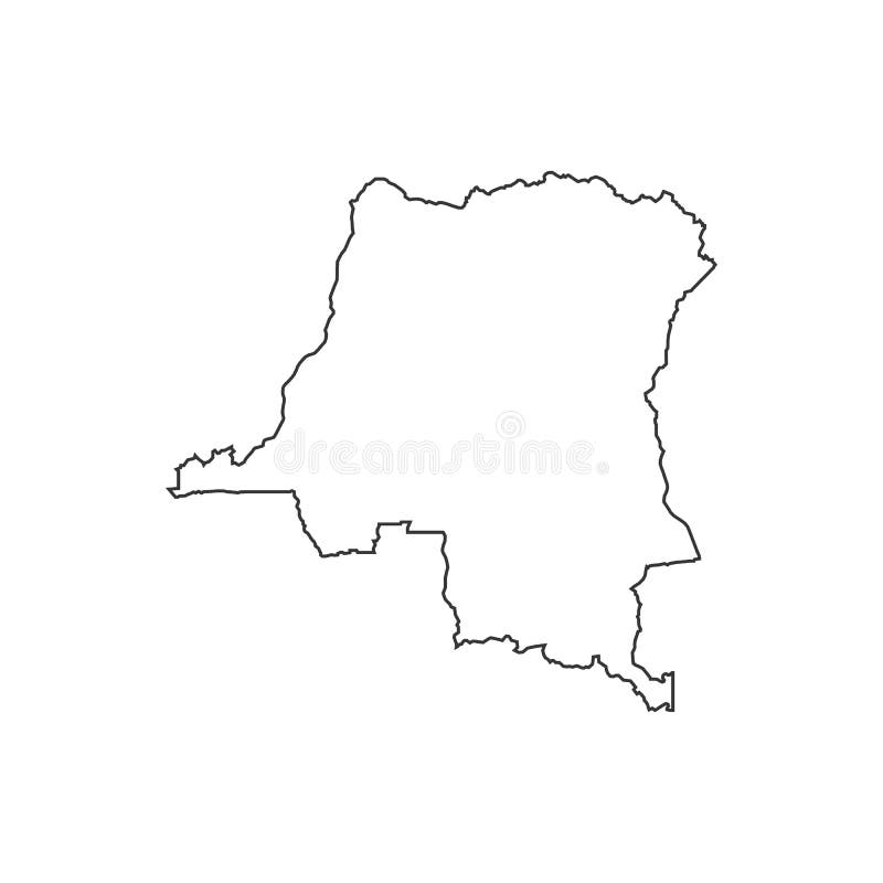 Democratic Republic of the Congo Map Silhouette Stock Vector ...