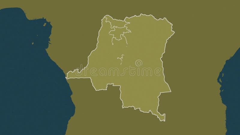 Democratic Republic of the Congo Map - Solid. Regions. Pattern. Labels ...