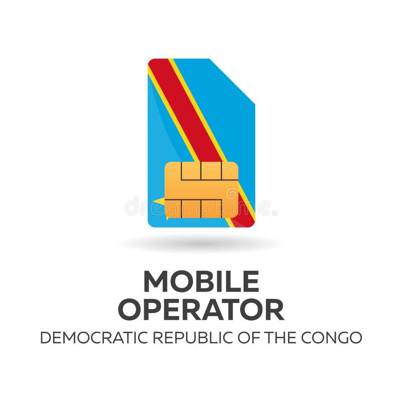 Democratic Republic of the Congo Mobile Operator. SIM Card with Flag ...