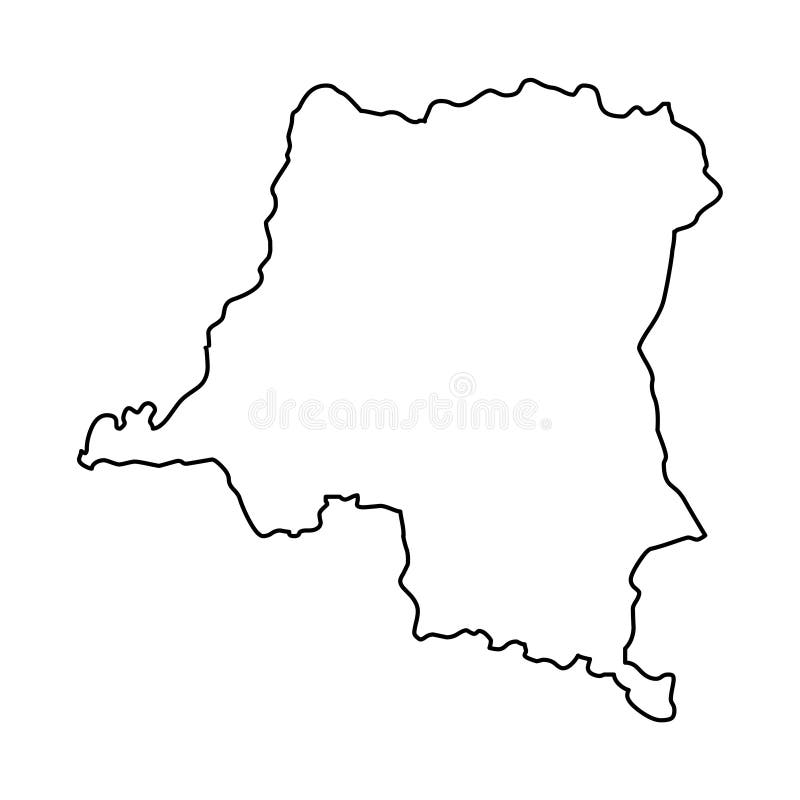 Democratic Republic of the Congo Outline Map Vector Illustrati Stock ...
