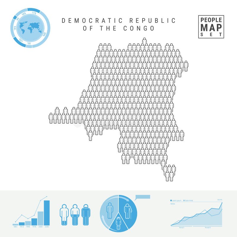 Democratic Republic of the Congo People Icon Map. Stylized Vector ...