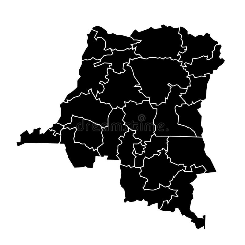 Democratic Republic of the Congo Political Map. Low Detailed. Stock ...