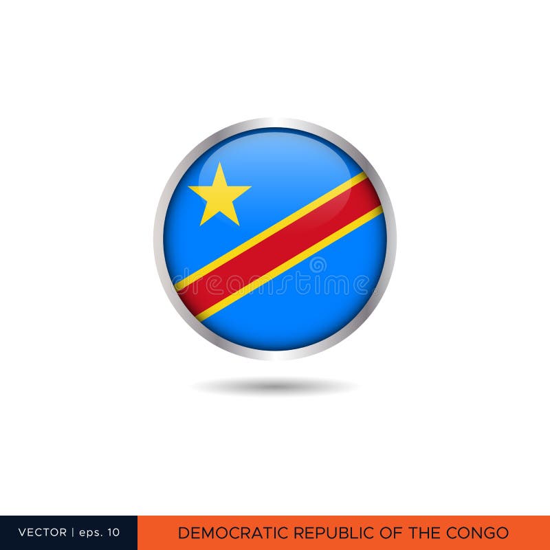 Democratic Republic of the Congo Round Flag Vector Design. Stock Vector ...