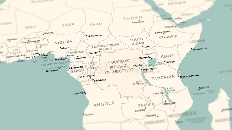 Democratic Republic of the Congo Map Stock Video - Video of republic ...