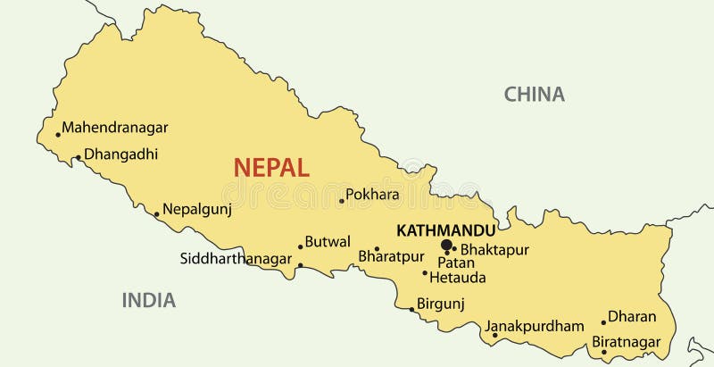 Democratic Republic of Nepal - Map - Vector Stock Vector - Illustration ...