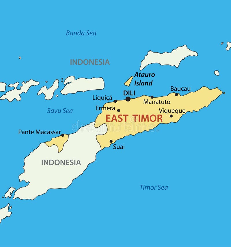 Democratic Republic of Timor-Leste - East Timor - Vector Map Stock ...