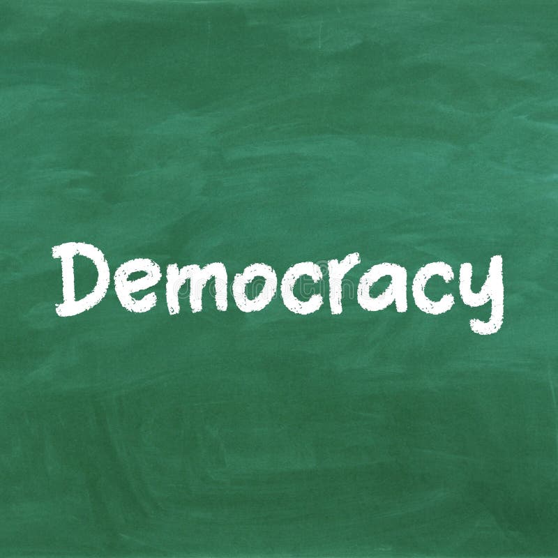 Democray Handwritten on Green Chalkboard Stock Illustration ...