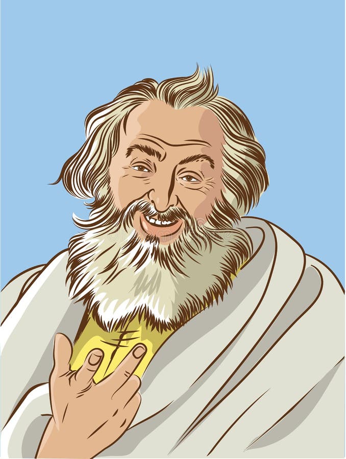 Democritus Cartoon Style Portrait, Vector Stock Vector - Illustration ...