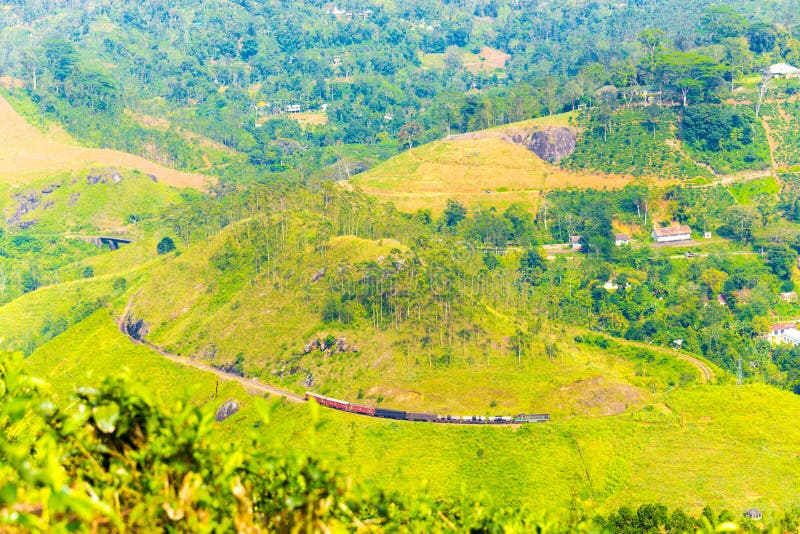 Demodara Loop Spiral Track Train Hill Distant View Stock Photo - Image ...