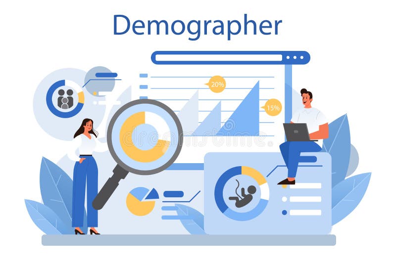 Demographer Concept. Scientist Studying Population Growth, Analyze Data ...