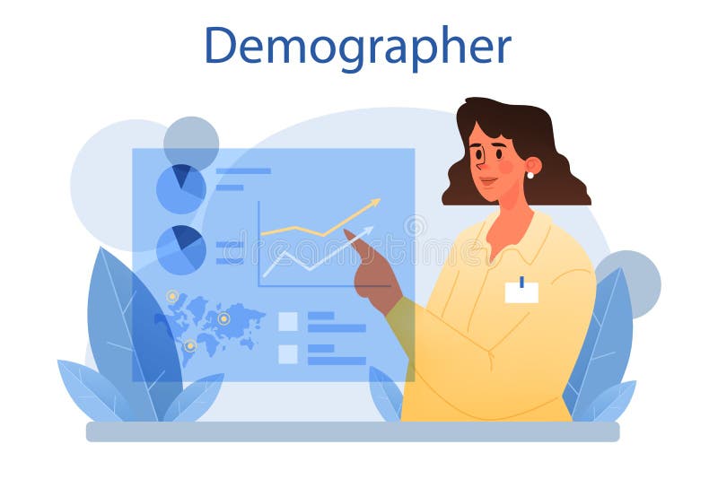 Demographer Concept. Scientist Studying Population Growth, Analyze Data ...