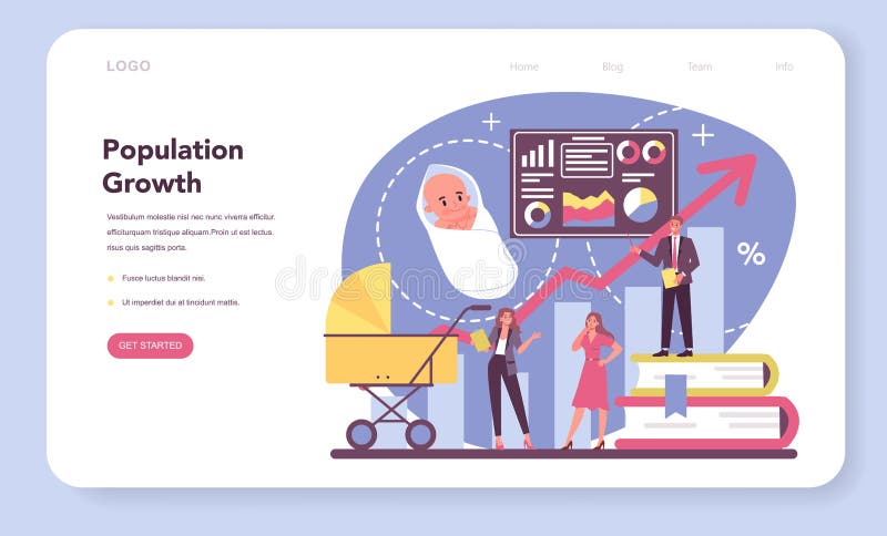 Demographer Web Banner or Landing Page. Scientist Studying Stock ...