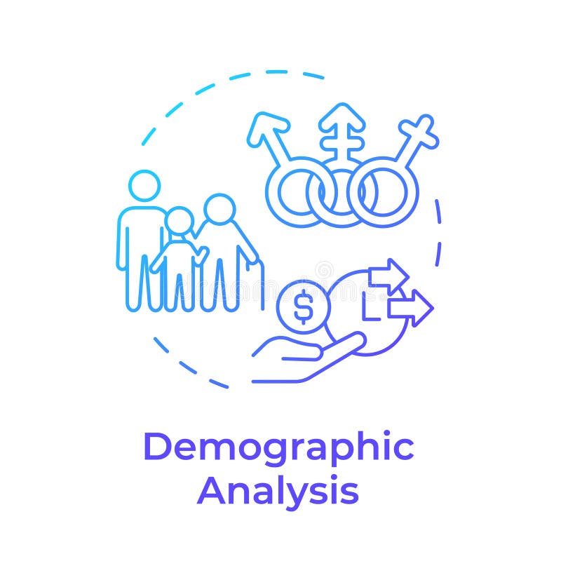 Demographic Analysis Blue Gradient Concept Icon Stock Vector ...