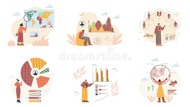 Demographic Analytics Vector Set Stock Vector - Illustration of ...