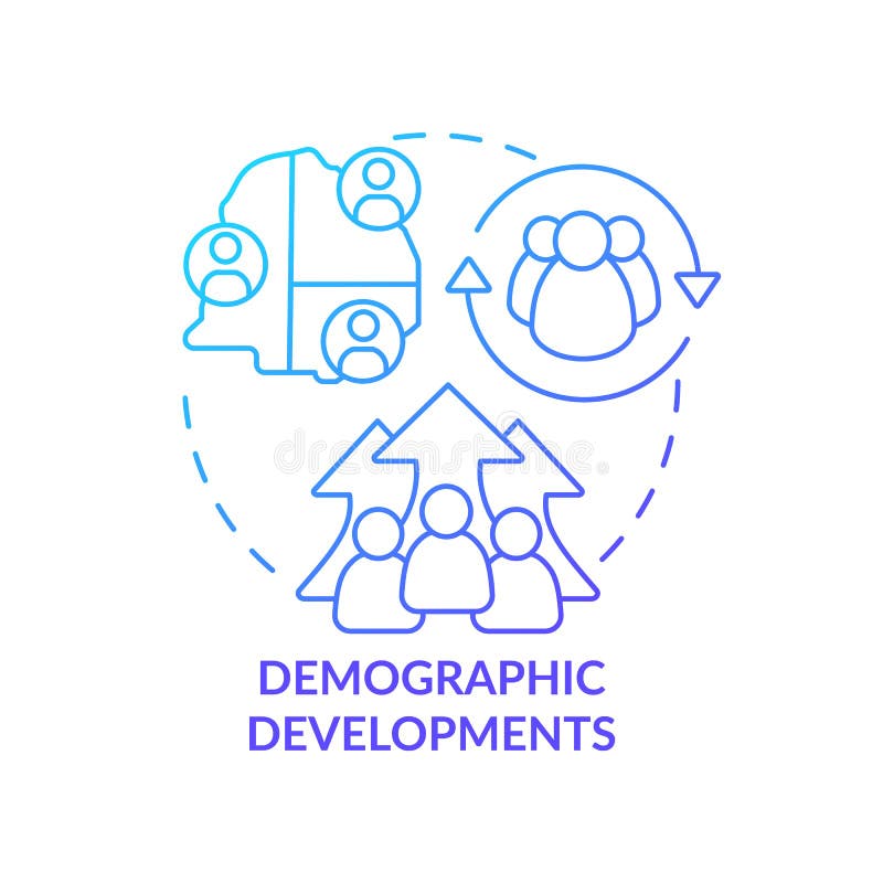 Demographic Developments Blue Gradient Concept Icon Stock Vector ...