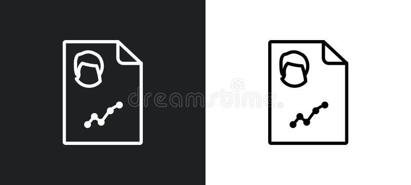 Demographic Outline Icon in White and Black Colors. Demographic Flat ...