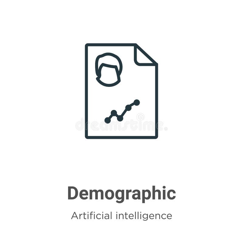 Demographic Outline Vector Icon. Thin Line Black Demographic Icon, Flat ...