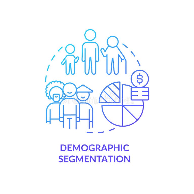 Demographic Segmentation Blue Gradient Concept Icon Stock Illustration ...