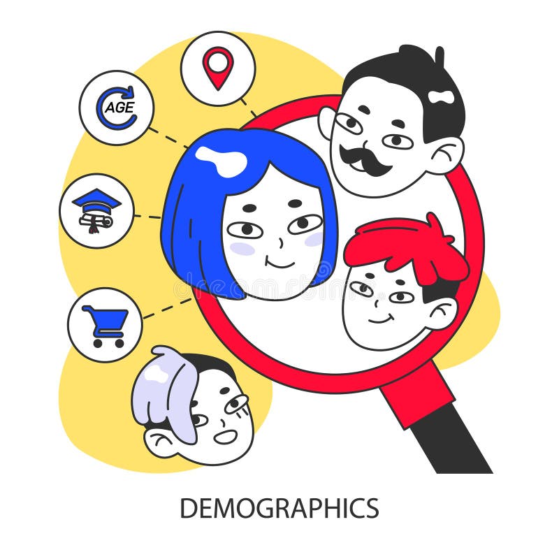 Demographic Targeting Concept. Flat Vector Illustration. Stock ...