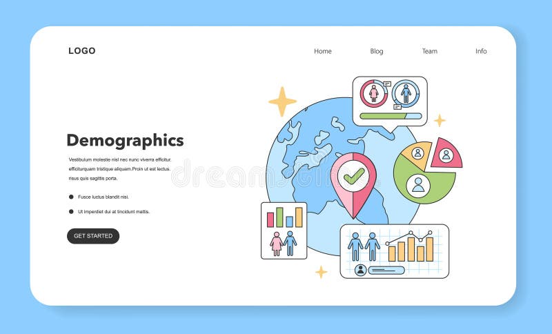 Demographics Analysis Concept. Flat Vector Illustration Stock Vector ...