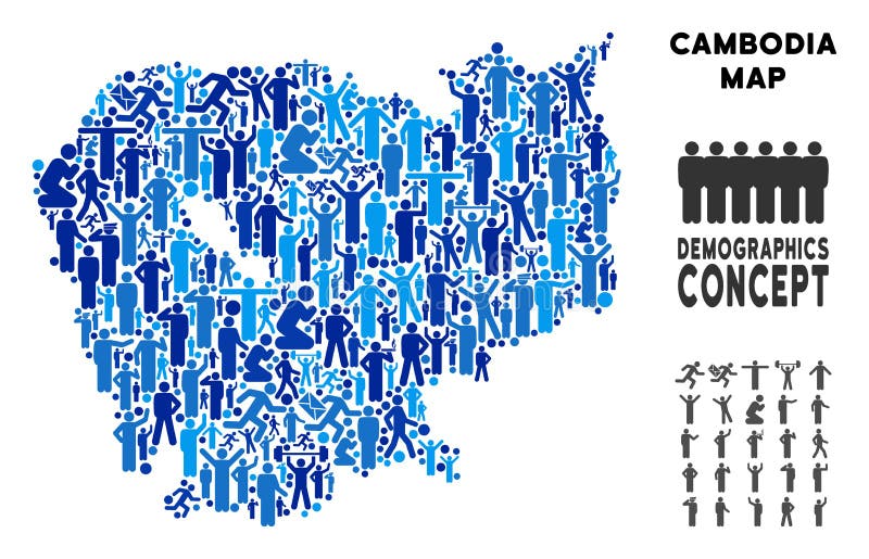 Demographics Cambodia Map stock vector. Illustration of mass - 119828628