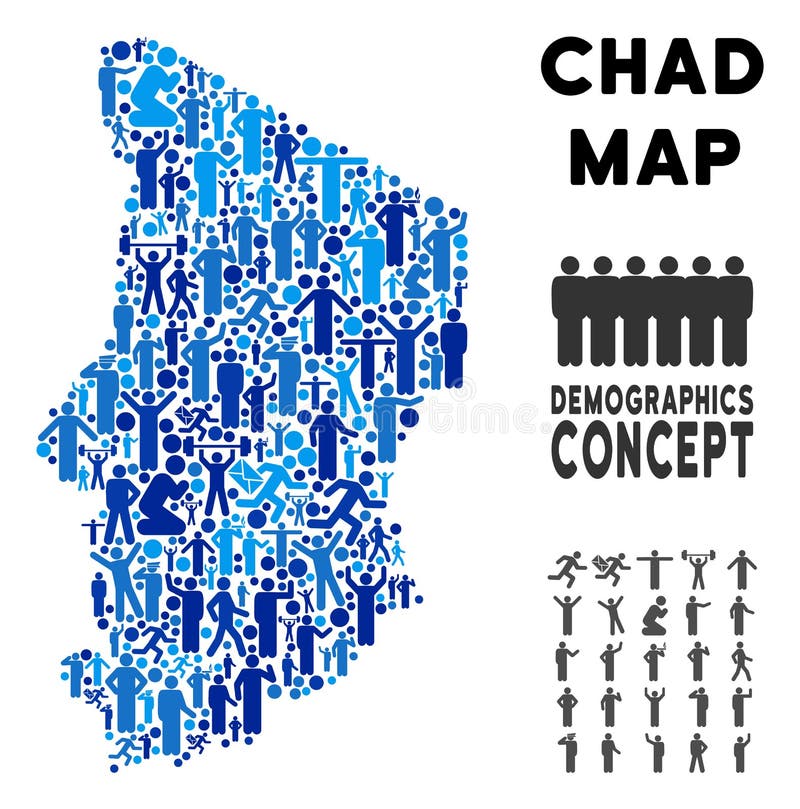 Demographics Chad Map stock vector. Illustration of composed - 119828026
