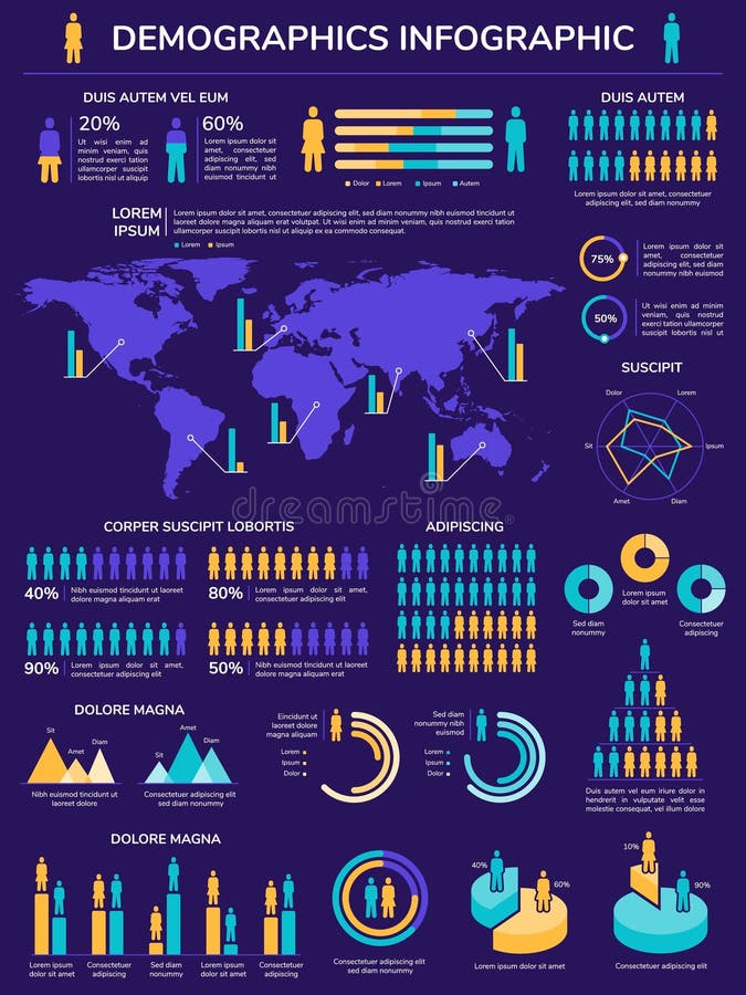 Demographics World Map stock vector. Illustration of plan - 119835718