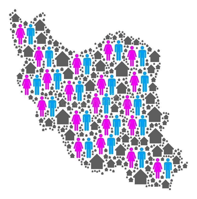 Demographics Iran Map stock vector. Illustration of pattern - 118741704