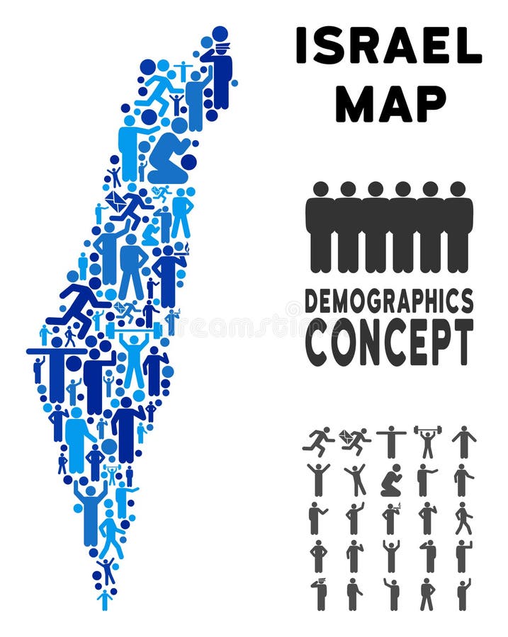 Demographics Israel Map vector illustratie. Illustration of ...