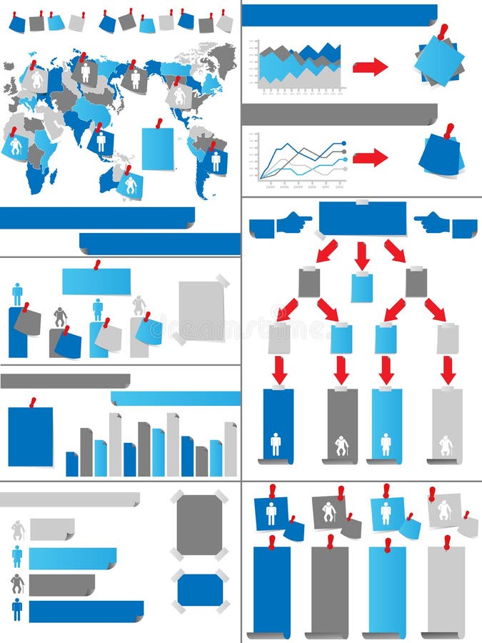 Demographisches Elementdiagramm Und -graphik Infographic Vektor ...