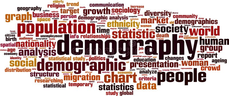 Demography word cloud stock vector. Illustration of analysis - 281152437