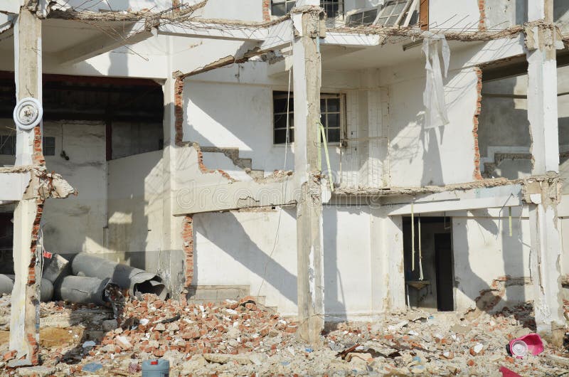 Demolish or Pull Down Building Structure in Thailand Stock Photo ...