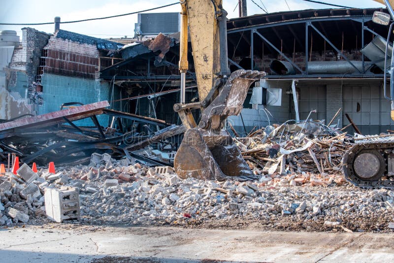 Demolished Building in Ruins Stock Photo - Image of dirty, debris ...