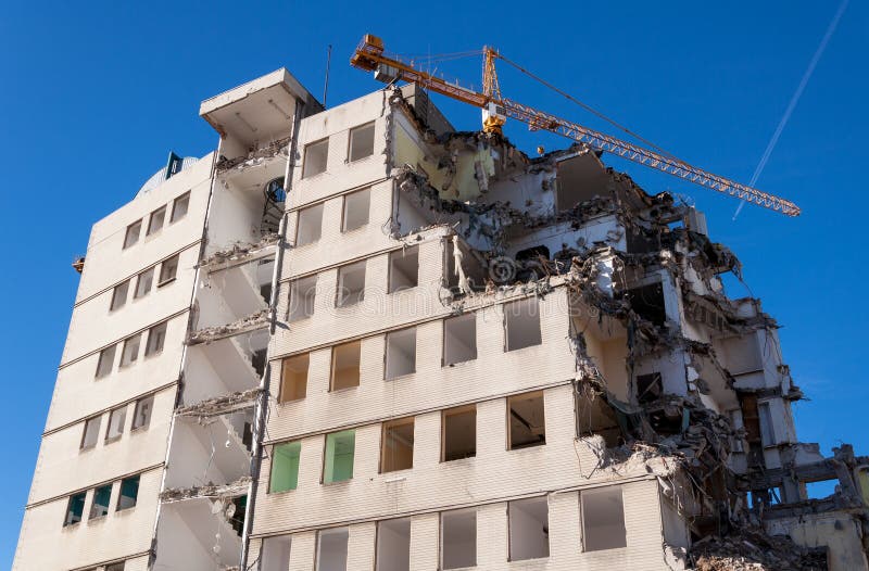 Demolished building stock image. Image of cityskape, construction ...
