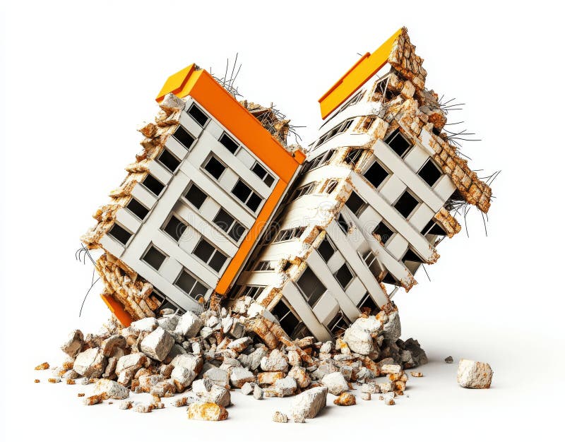 Demolished Buildings at Different Stages of Collapse Make Up Urban ...