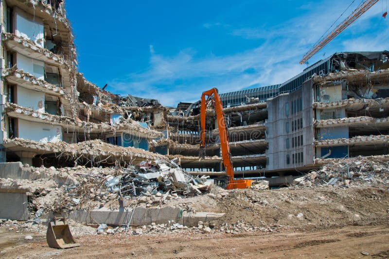 Demolished buildings stock photo. Image of industry, industrial - 43210636
