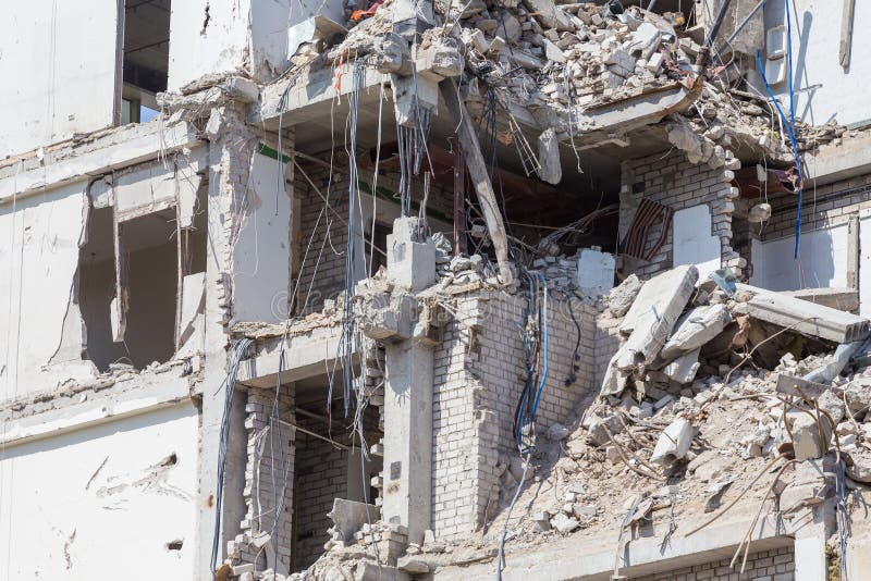 Demolished House before Reconstruction Stock Photo - Image of concrete ...