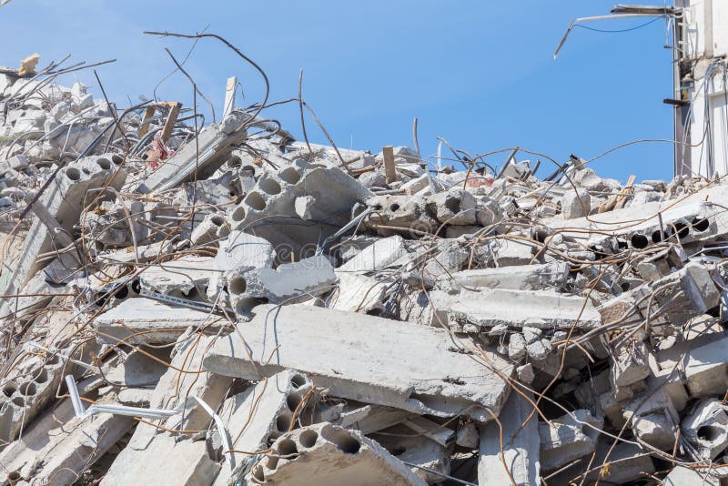 Demolished House before Reconstruction Stock Image - Image of concrete ...