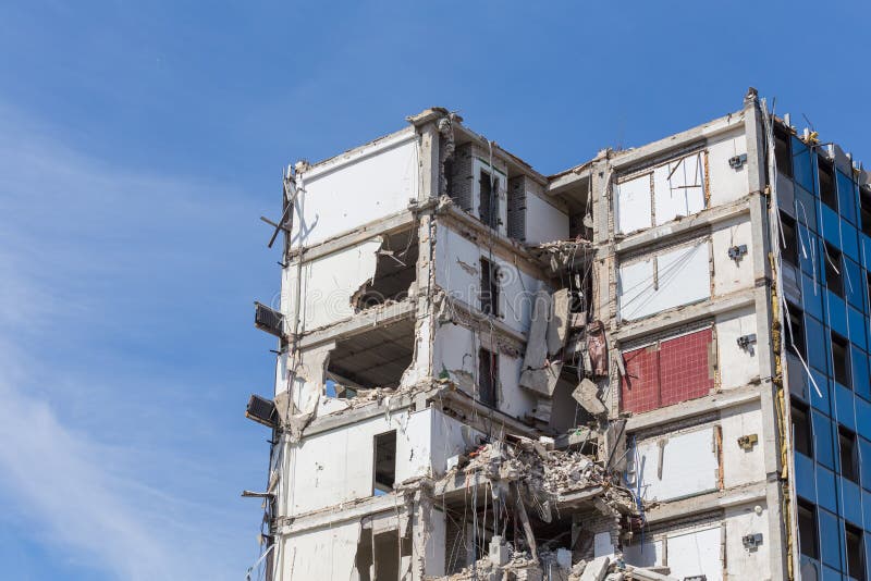 Demolished House before Reconstruction Stock Image - Image of orange ...