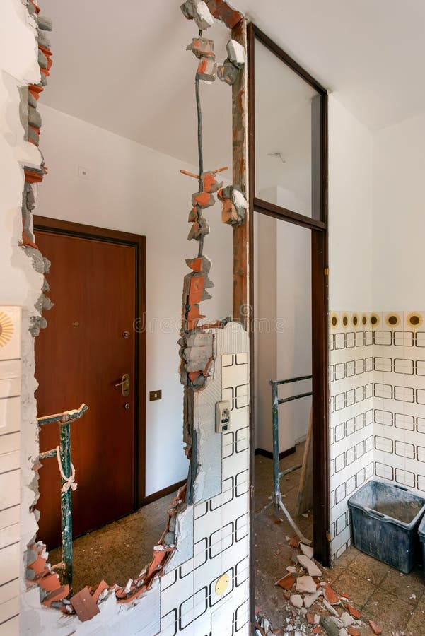 Demolishing a Wall for Home Renovation Project, Creating Opening ...