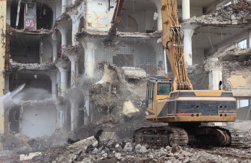 Demolition stock image. Image of suburb, power, caterpillar - 13197309