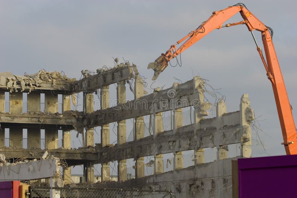 Demolition stock photo. Image of concrete, building, digger - 2193938