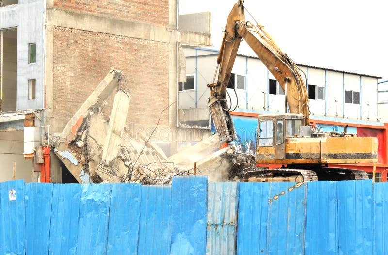 Construction Laborer Sweeping Stock Photo - Image of caution, dirty ...