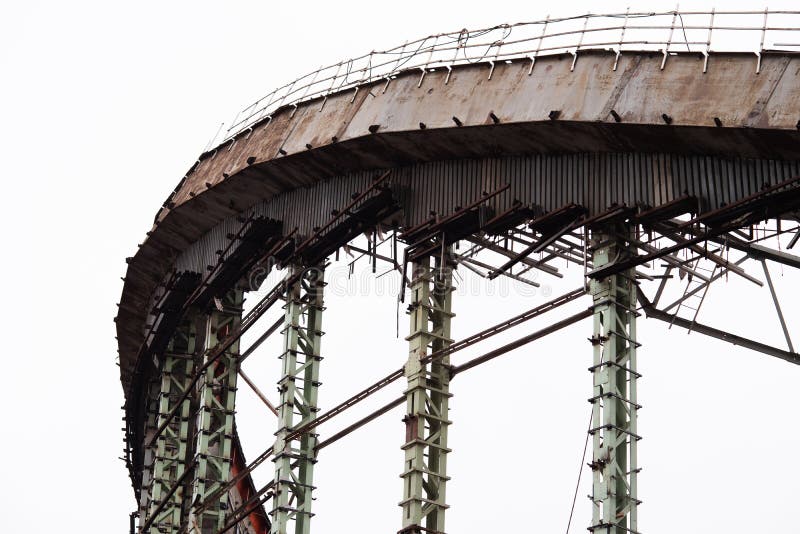 Demolition of the Arena. Old Metal Frame of the Building, Destroyed ...