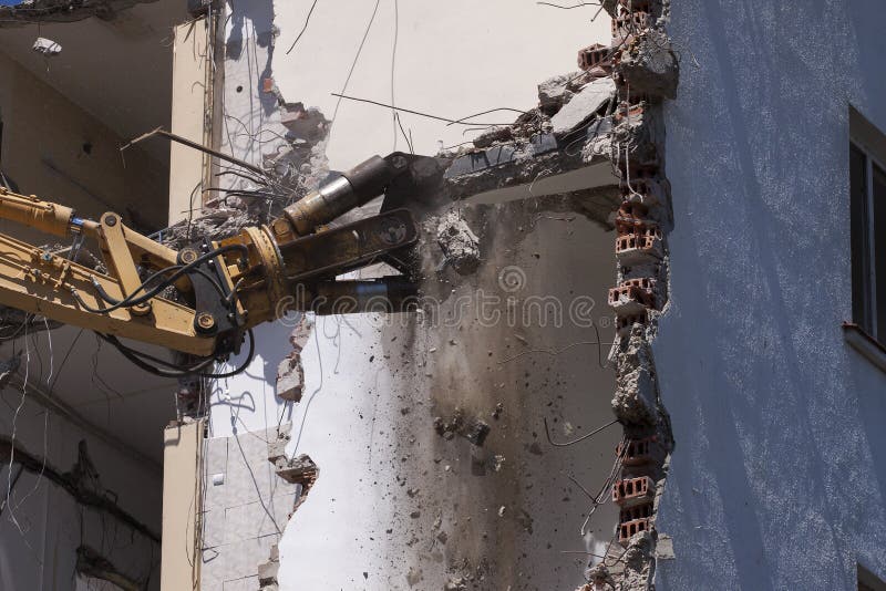 Demolition of building stock image. Image of destroy - 72394685