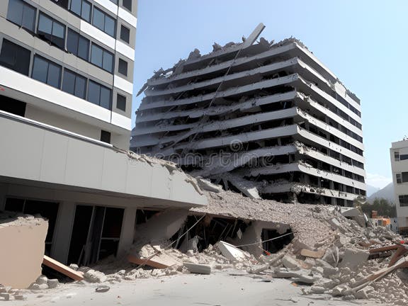 Demolition of the Building in the City, Collapsed Building, AI ...