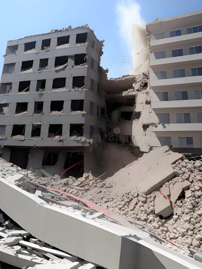 Demolition of the Building in the City, Collapsed Building, AI ...