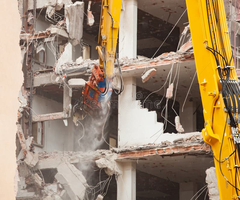 Demolition of a Building for New Construction Stock Image - Image of ...