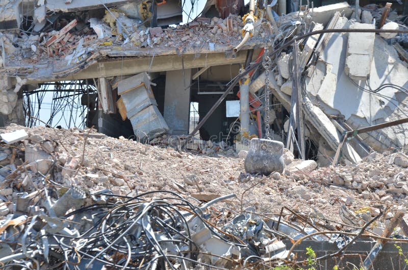 Demolition of building 7 stock image. Image of destroy - 46217811
