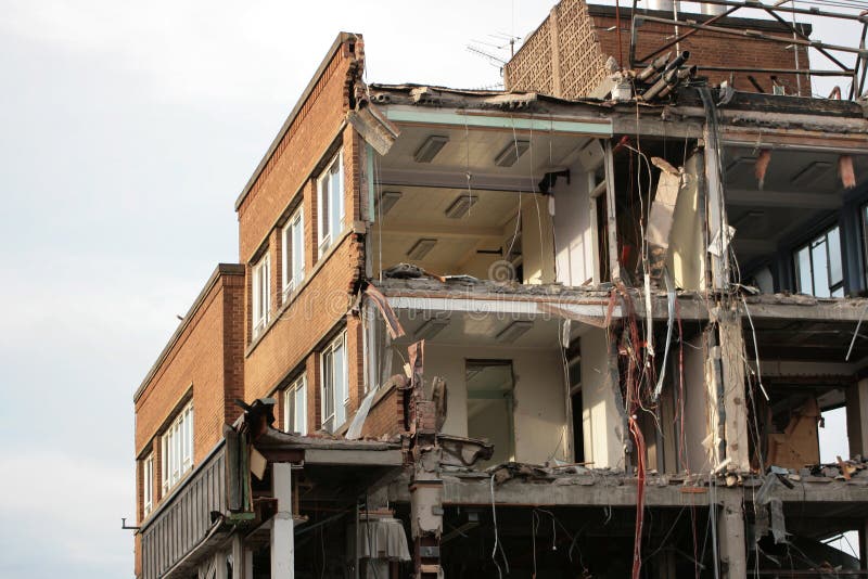 Demolition of Building stock photo. Image of debris, dust - 30558848